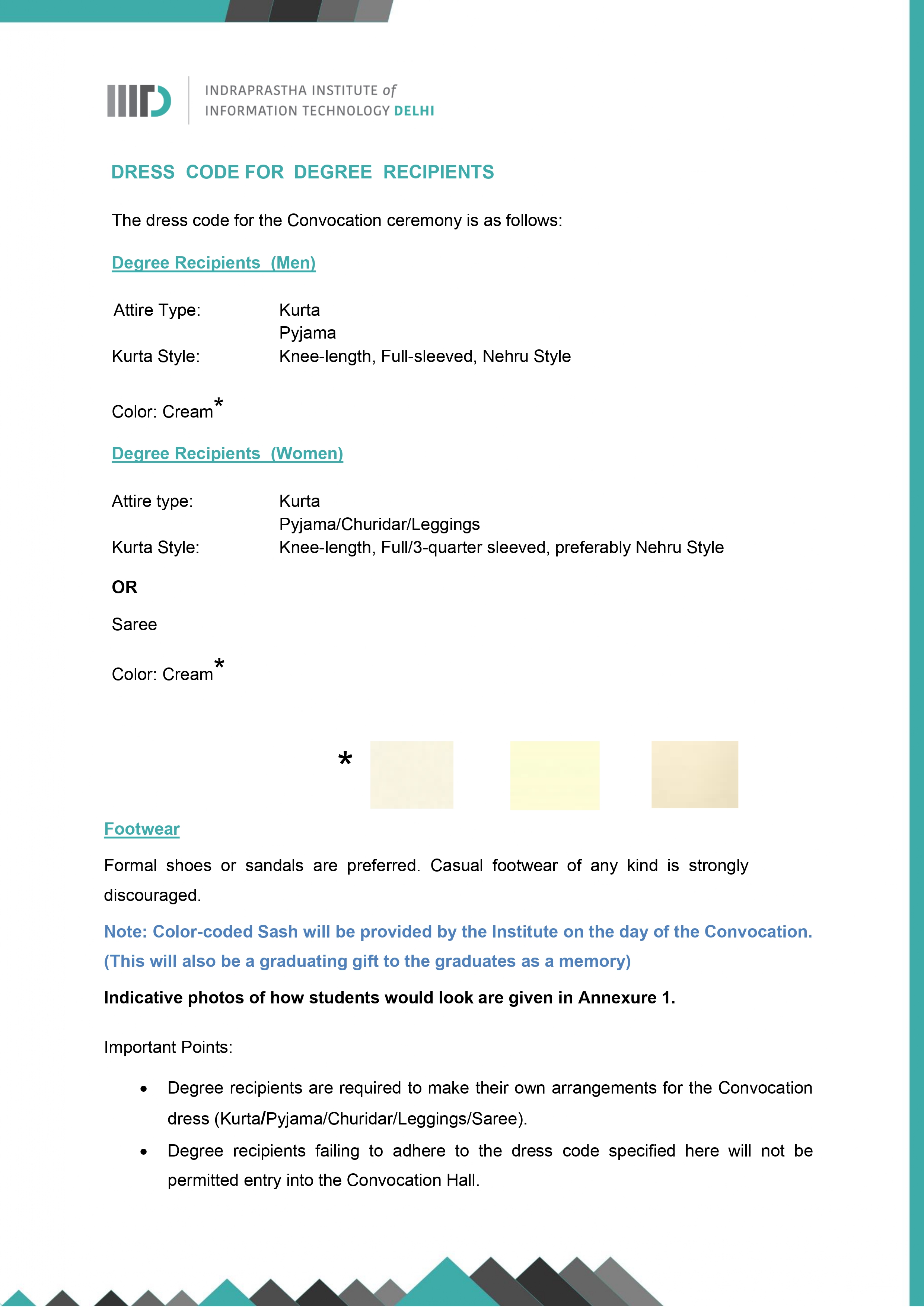 14th Convocation 2025, IIIT-Delhi || Dress Code